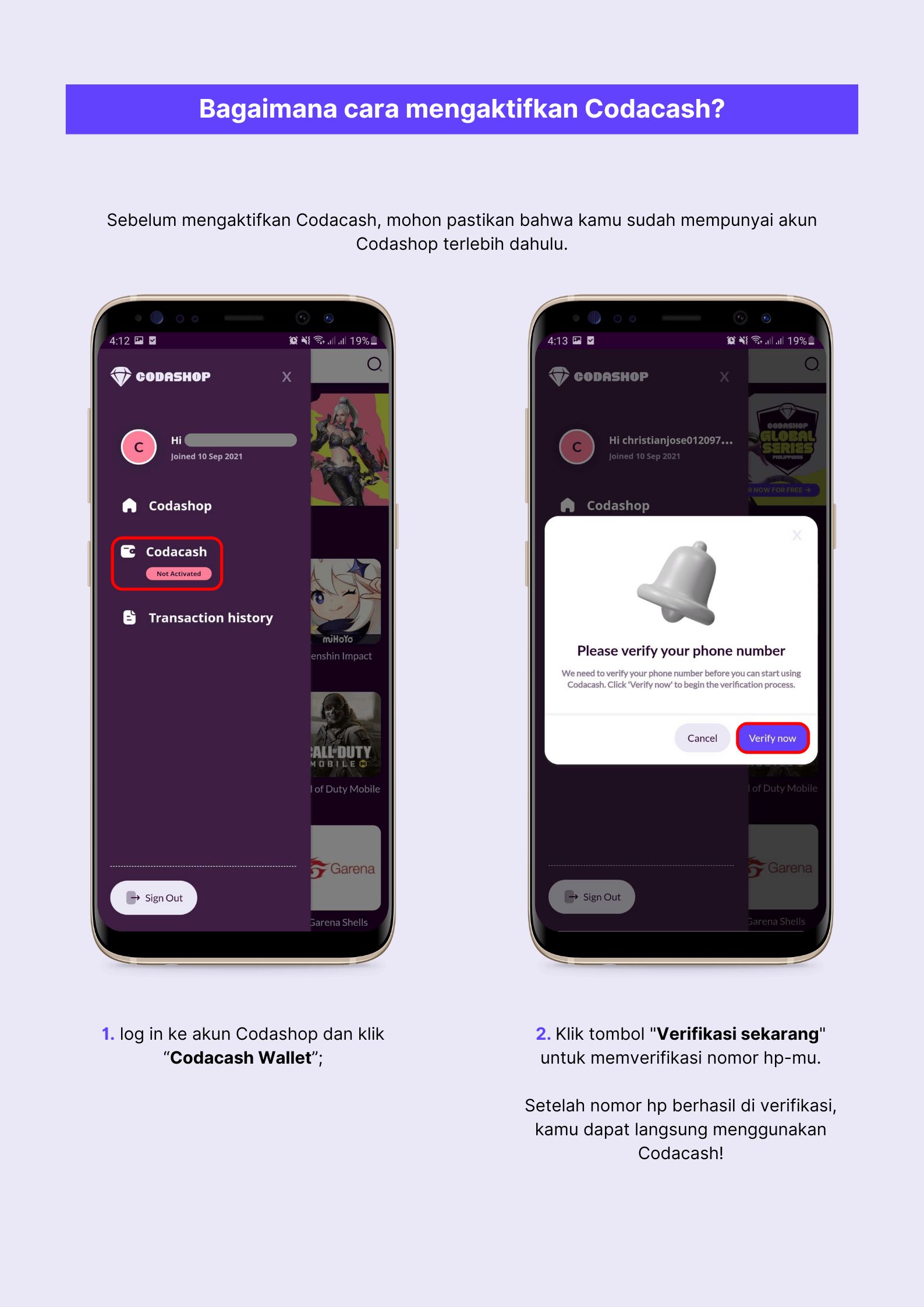 Bagaimana cara mengaktifkan Codacash? – Codashop Indonesia