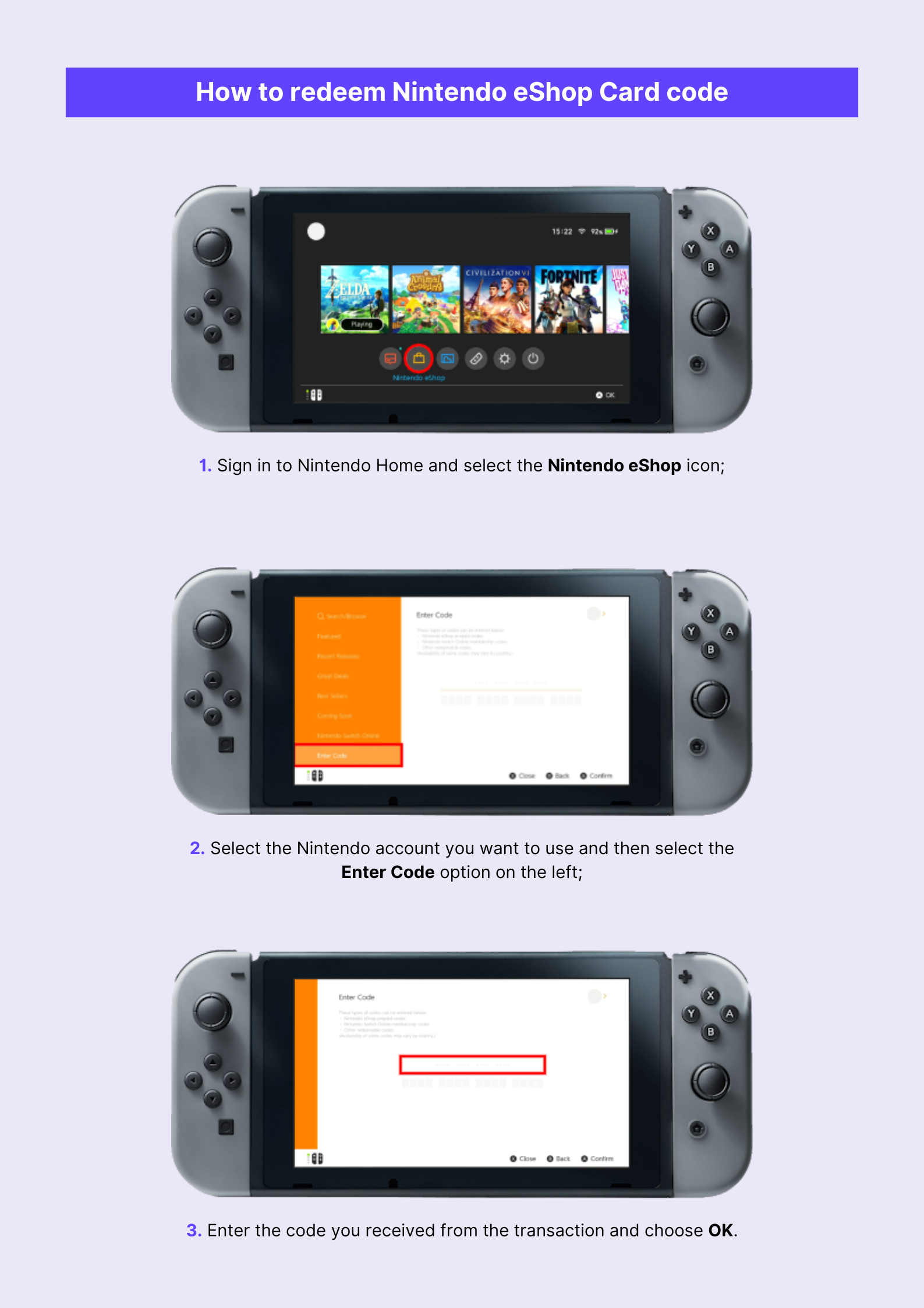 How to redeem Nintendo eShop Card code – Codashop Indonesia