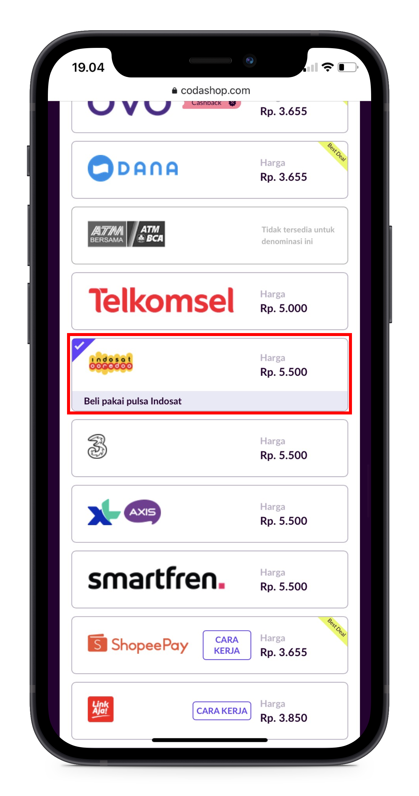 Cara Melakukan Pembayaran dengan Pulsa Indosat – Codashop Indonesia