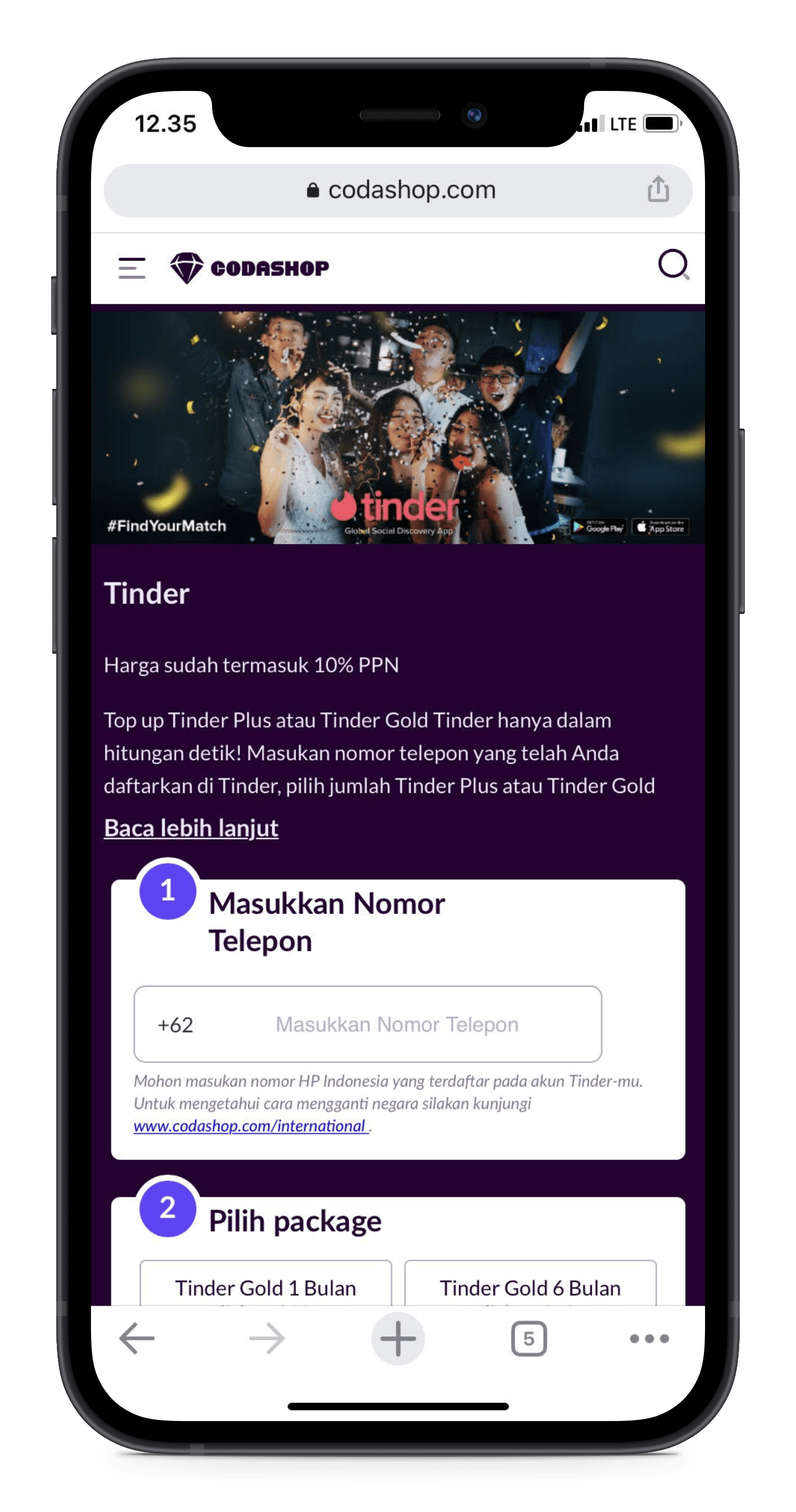 Panduan Pembelian Langganan Tinder – Codashop Indonesia